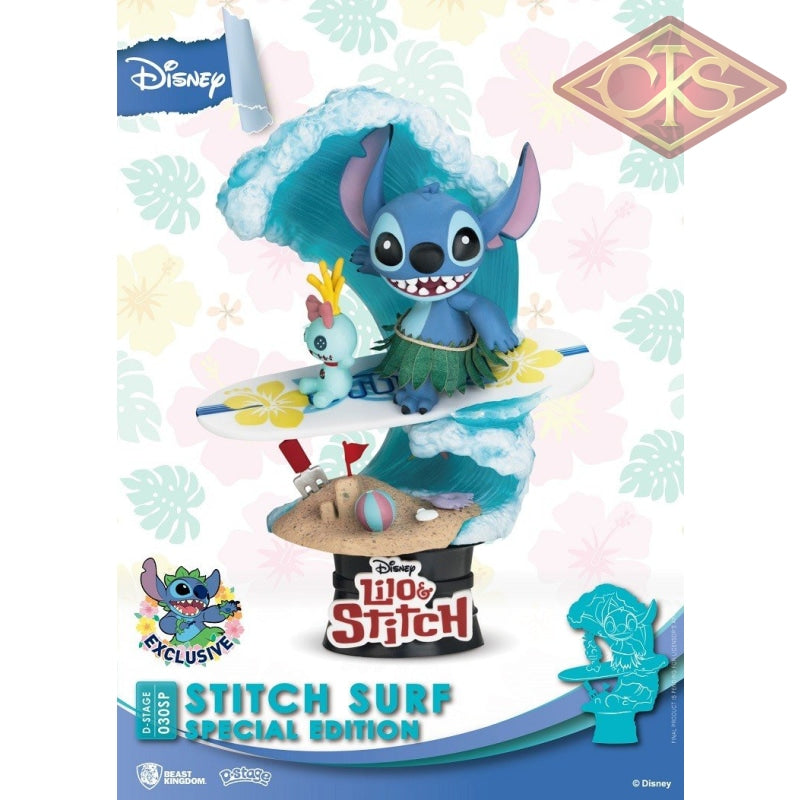Disney - Lilo & Stitch - Diorama Stitch Surf (DS-030SP) 15 cm) Exclusi ...